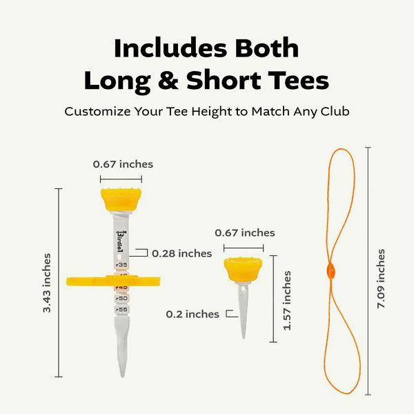 Birdie1 Smart Golf Tees (Long Tees+Short Tees) 4P (Yellow+Green+Blue+O ...