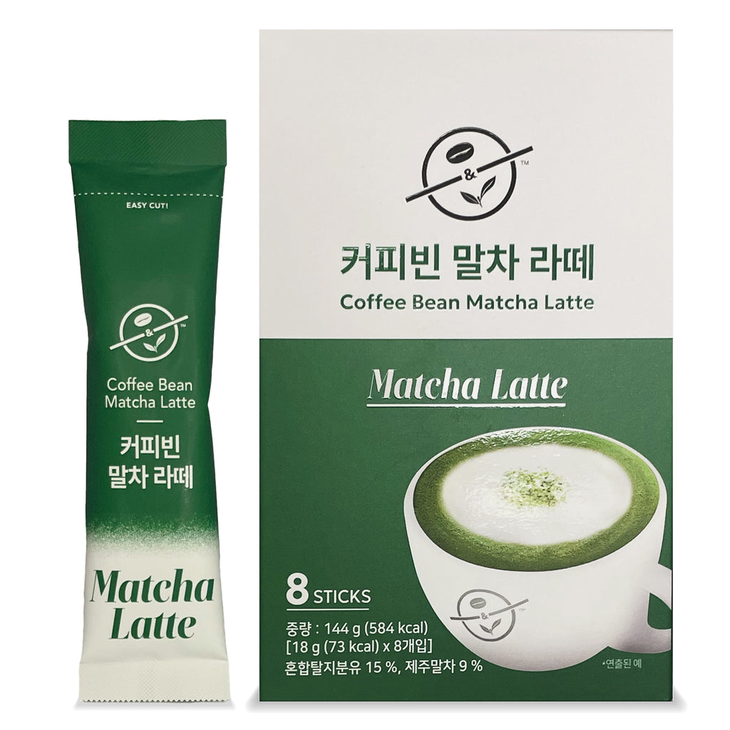 Coffee Bean Matcha Latte Sticks, 8 Single-Serve Packets – Made with Je ...